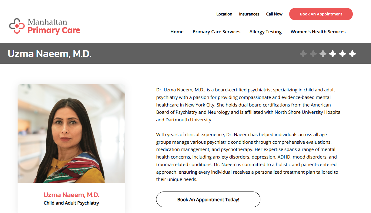 Dr. Uzma Naeem, M.D. | Child and Adult Psychiatrist In NYC